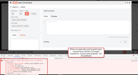 When We Open The Card In Calendar View Console Error Is Thrown