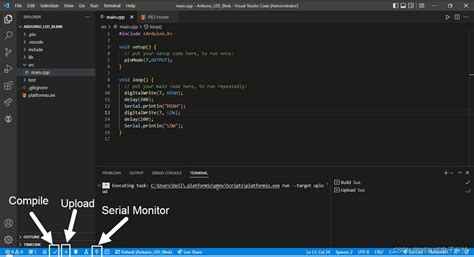 【vs Code Platformio Ide Arduino Led 闪烁教程】打开platformio左侧的 串口监视器”面板 Csdn博客