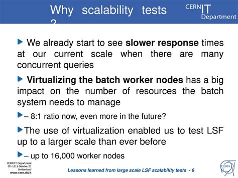 pes lessons learned from large scale lsf scalability tests ppt download