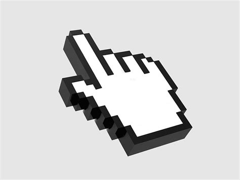 Point And Click 3D Rendering Cursor Pointer Computer Mouse 3D