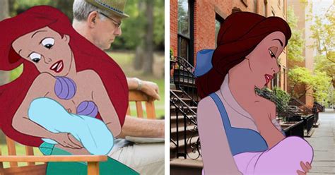 These Pictures Of Disney Princesses Breastfeeding In Public Are Incredible Disney Princess