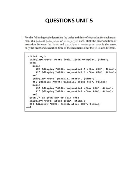 Assignment Questions 4 Verification Of Vlsi Circuits Using Systemverilog Questions Unit