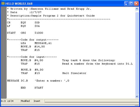 hello world assembly demo