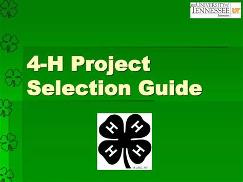 PPT 4 H Project Selection Guide PowerPoint Presentation Free