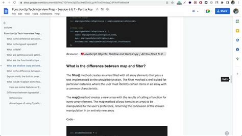 javascript revision 7 map and fillter function scope and block scope es6 typescript and