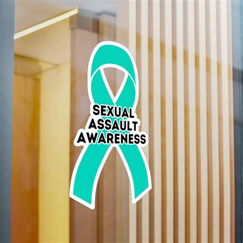 Sexual Assault Awareness Ribbon Vinyl Decal Teal Ribbon Car Decal Etsy