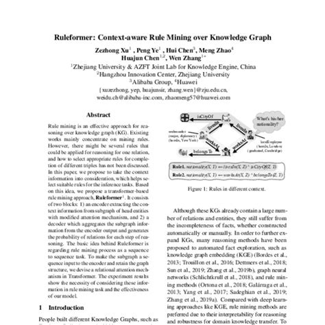 ruleformer context aware rule mining over knowledge graph acl anthology