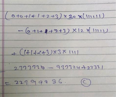 The Sum Of All The Five Digit Numbers That Can Be Formed By Taking