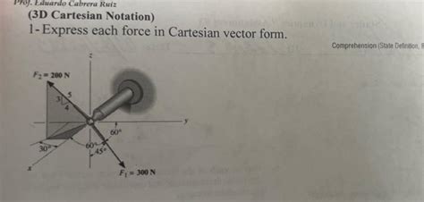 solved 3d cartesian notation 1 express each force in