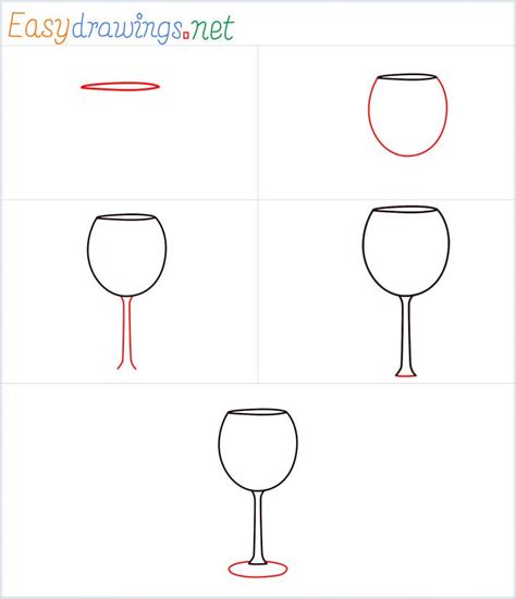 How To Draw A Wine Glass Step By Step 5 Easy Phase Wine Glass Drawing Wine Glass