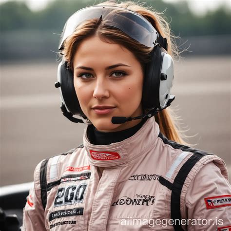 Female Race Driver Speeding On Track Ai Image Generator