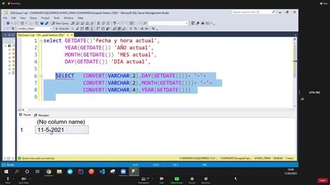 getdate sql explicado con ejemplo youtube