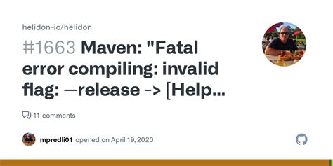 maven fatal error compiling invalid flag release [help 1] · issue 1663 · helidon io