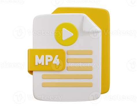 Media Icon With Mp4 File Format Icon 3d Rendering Illustration 44764386 PNG