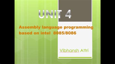 introduction to assembly language programming 8085 8086 tutorial youtube