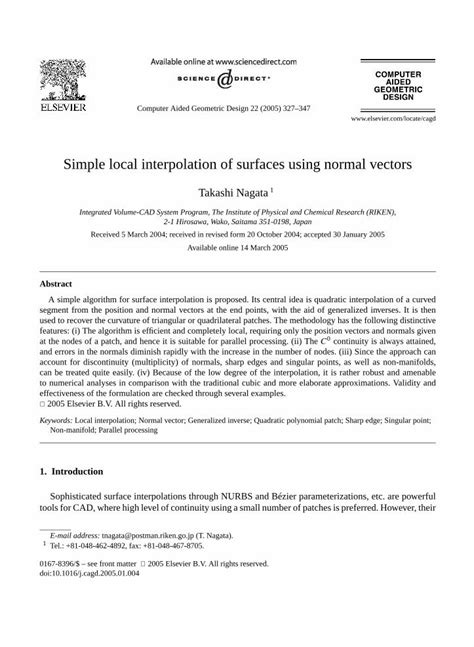 pdf simple local interpolation of surfaces using normal vectors dokumen tips