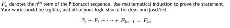 solved fn denotes the nth term of the fibonacci sequence