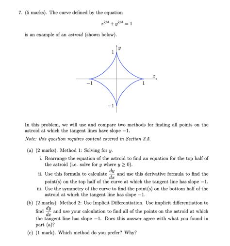 solved 7 5 marks the curve defined by the equation x2 3