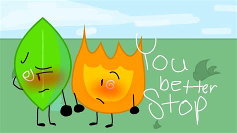 Bfdi Firey And Leafy Kissing