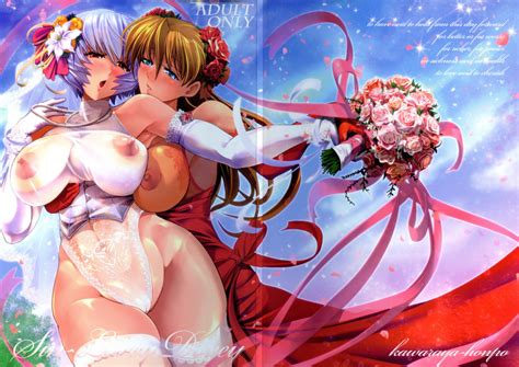 Rule 34 2girls Asuka Langley Sohryu Blush Clothing Dress Female Female Only Flower Kawaraya A