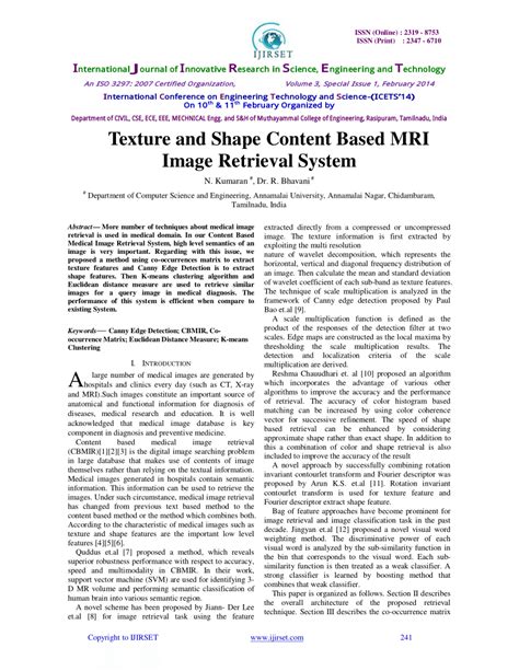 pdf texture and shape content based mri image retrieval system