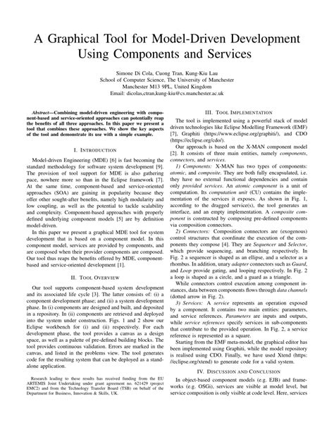pdf a graphical tool for model driven development using components and services