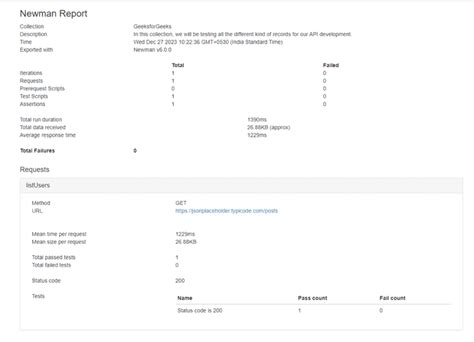 how to generate reports using postman tool geeksforgeeks