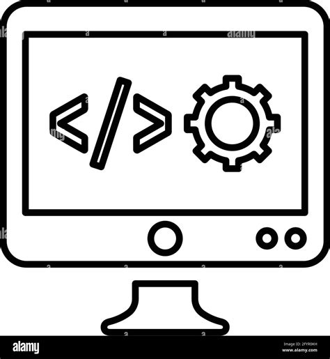 Custom Coding Developer Programming Icon Is Isolated On White