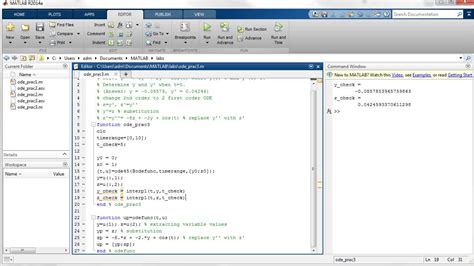 matlab numeric ode solutions