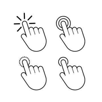 Click Mouse Cursor Vector Hd Images Cursor Icon Set And Clicking