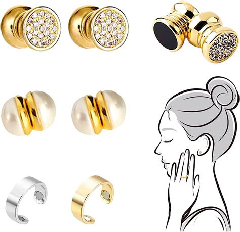 Lymphatique MagnéTique Boucle D Oreille 8pcs Ornement D Oreille