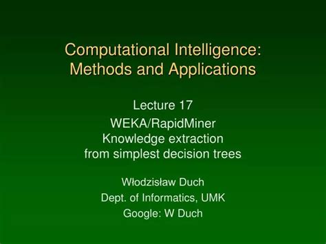 ppt computational intelligence methods and applications powerpoint presentation id 3950689