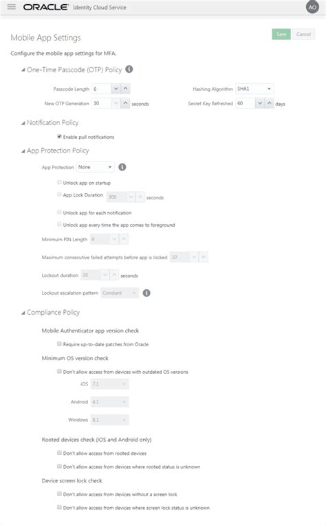 oracle identity cloud service configuring multi factor authentication
