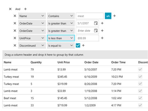 wpf datafilter control telerik ui for wpf