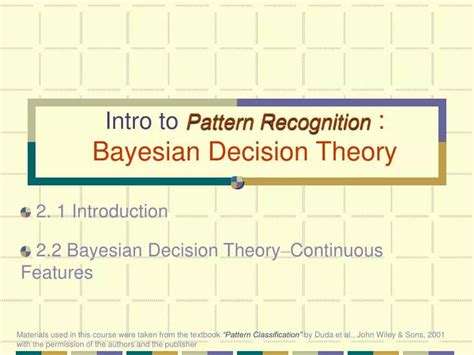 ppt intro to pattern recognition bayesian decision theory powerpoint presentation id 1299578