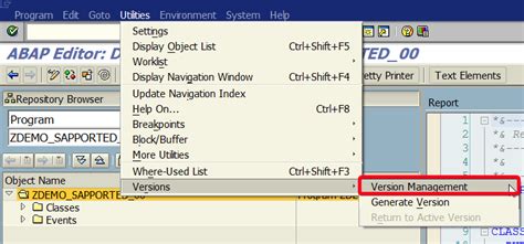 How To Compare Two ABAP Program Version In SE80 SAPported