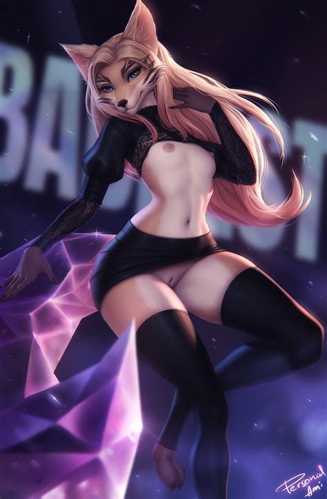 Rule 34 1girls Ahri Alternate Costume Anthro Areolae Breasts Female Female Only Furry Kda
