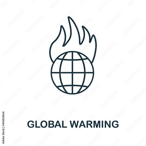 Global Warming Icon Monochrome Simple Global Warming Icon For