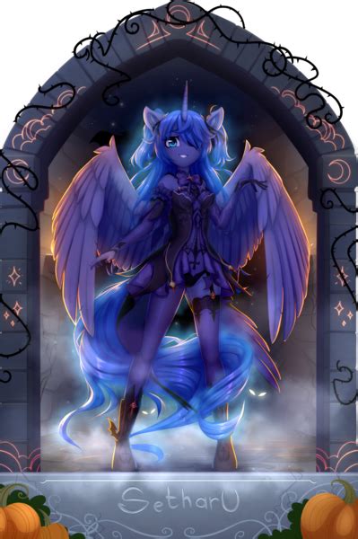 2821454 Safe Artistalrumoonart Artistsetharu Derpibooru Import Princess Luna Alicorn