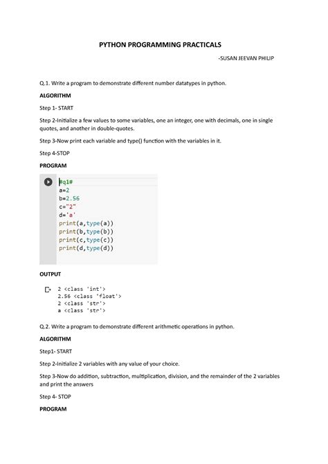 sem 1 python 1 solved python sample questions python programming practicals susan jeevan