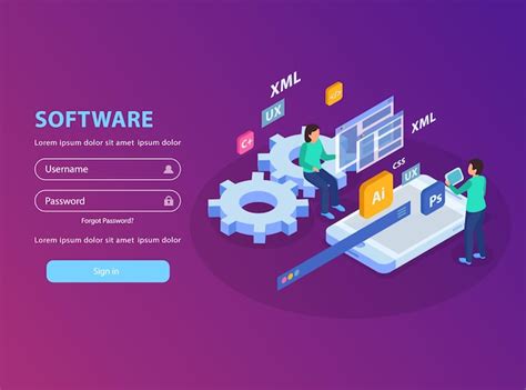 Free Vector Web Development Isometric Concept Illustration