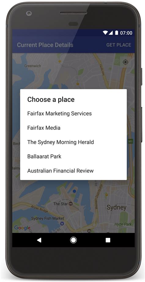 Select Current Place And Show Details On A Map Maps SDK For Android