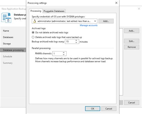Processing Settings Veeam Plug Ins For Enterprise Applications