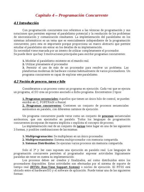 leccion 4 programacion concurrente pdf hilo computación lenguaje de programación