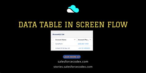 Data Table In Screen Flow SalesforceCodex