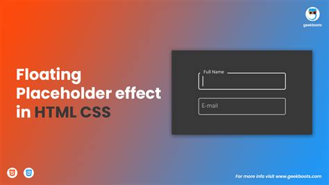 input with floating placeholder using only html css h