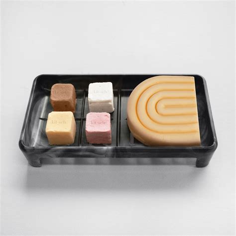 Shampoo And Conditioner 4pc Sampler Set And Self Draining Soap Dish Kitsch