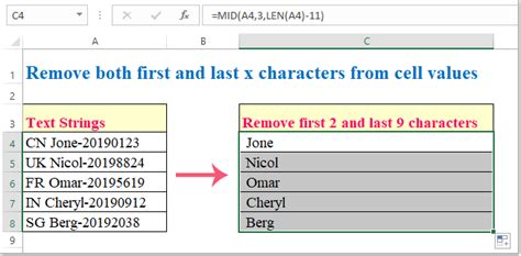 How To Remove First Last X Characters Or Certain Position Characters