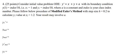 solved 4 25 points consider initial value problem ode