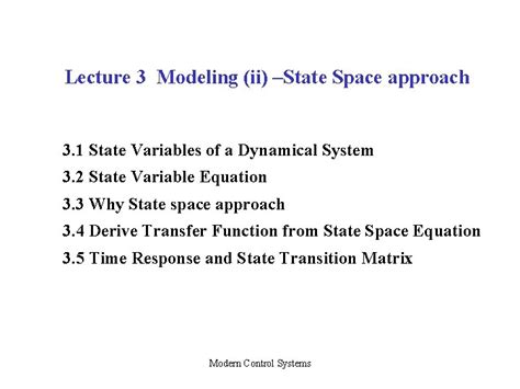 lecture 3 modeling ii state space approach 3